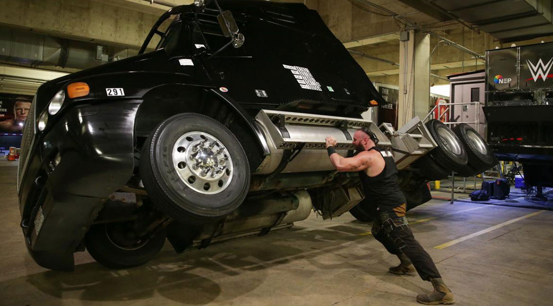 Watch: Braun Strowman Dramatically Destroys a WWE Production Truck ...