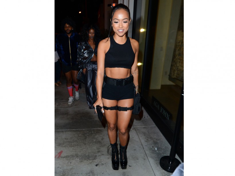 Karrueche Tran Heats Things Up As Lara Croft From Tomb Raider This Halloween Muscle And Fitness